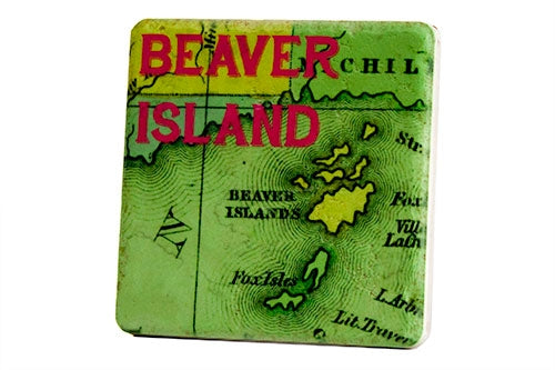 Beaver Island Map Coaster – Heart of Michigan