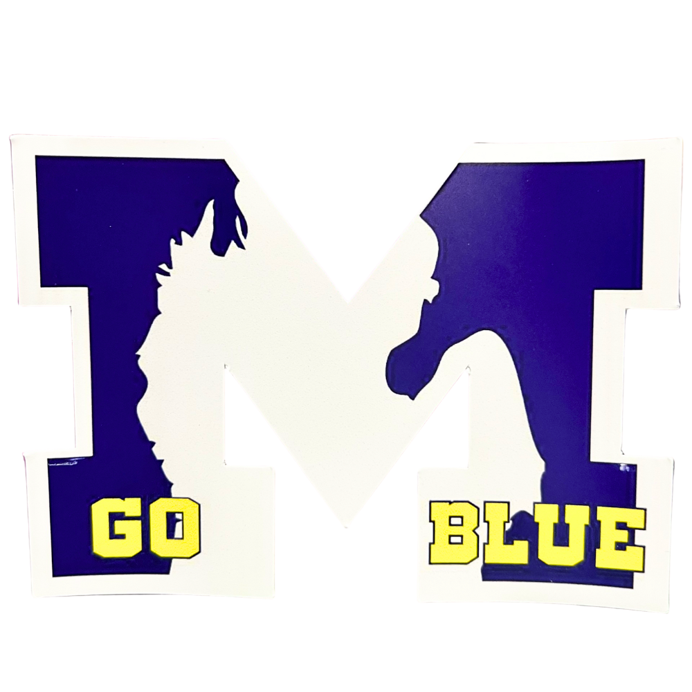 Block "M" Go Blue with Mitten Decal – Heart of Michigan