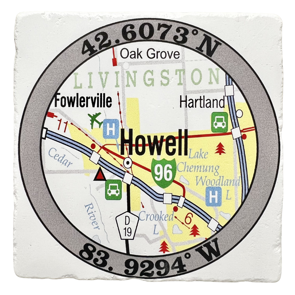 Howell Map Coaster – Heart of Michigan