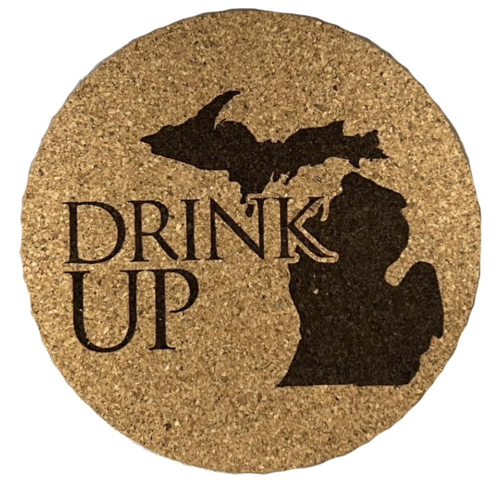 Drink Up Michigan Cork Coaster – Heart of Michigan