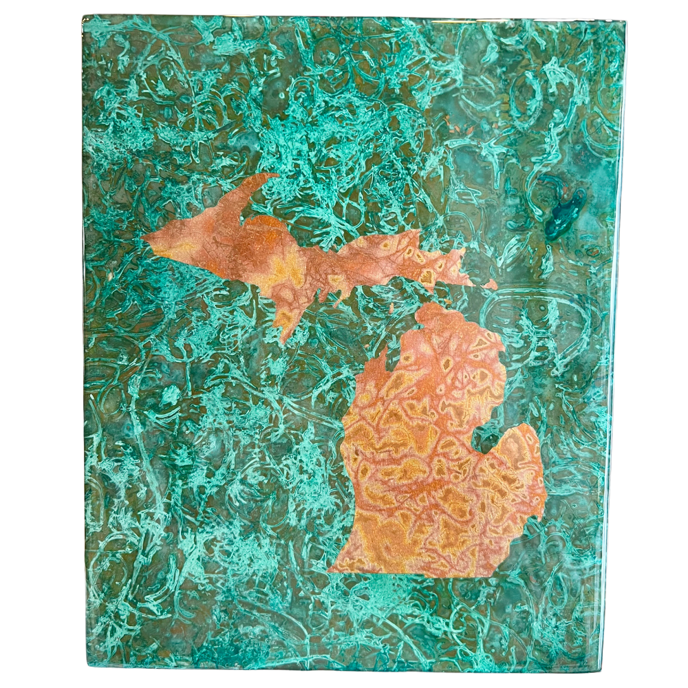 Reverse Green Michigan Copper Art – Heart of Michigan