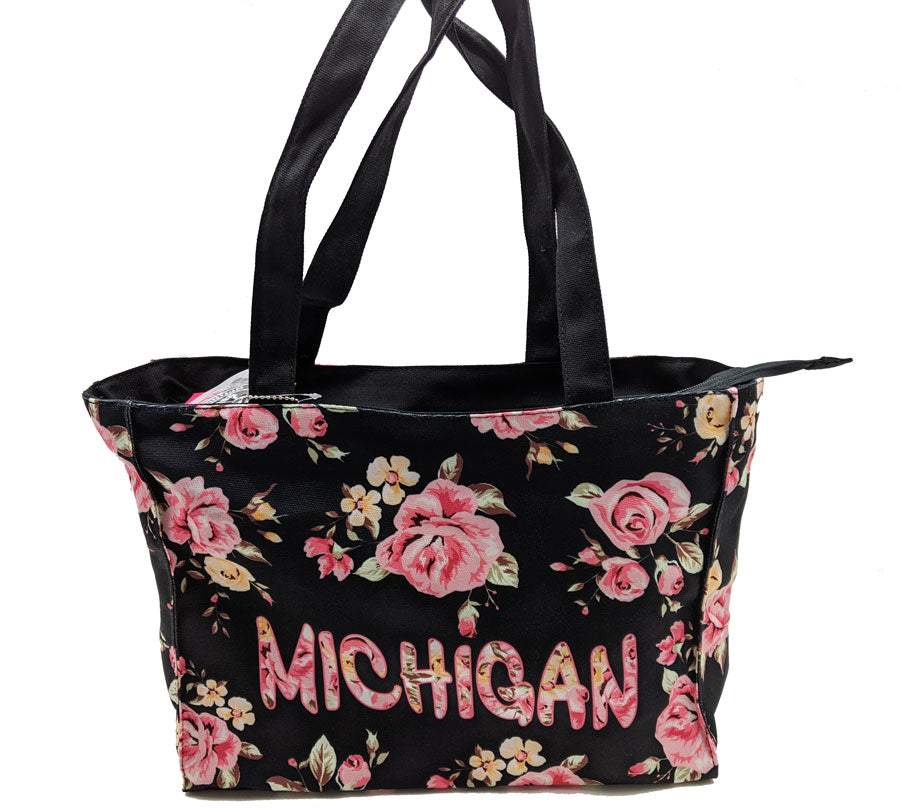 Michigan Black Floral Medium Purse – Heart of Michigan